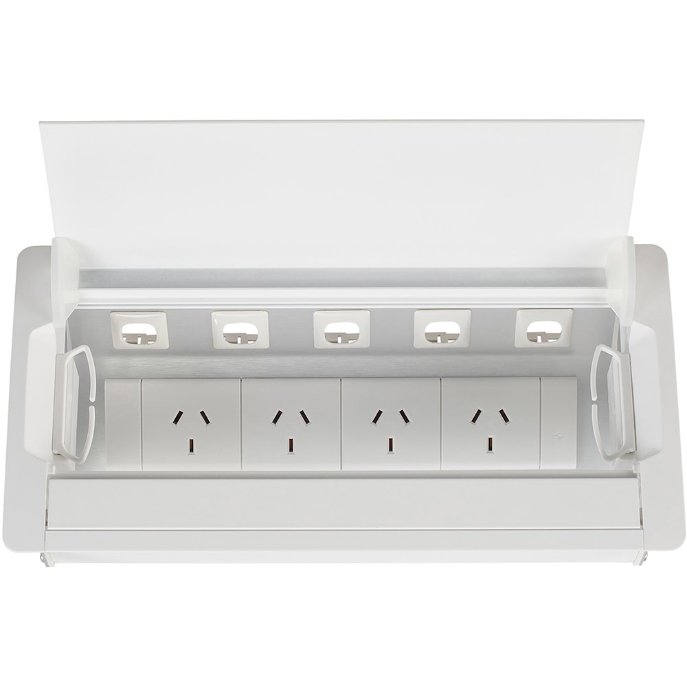 Office Furniture - Rapid Power Module Table Box 4GPO white - Office Mart