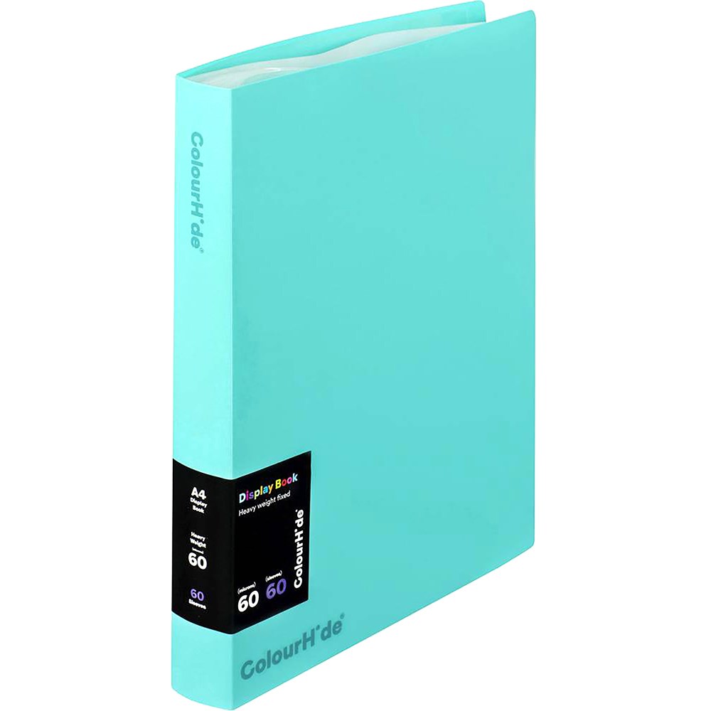 Filing & Storage - Colourhide Fixed Display Book A4 60 Sheets Aqua ...