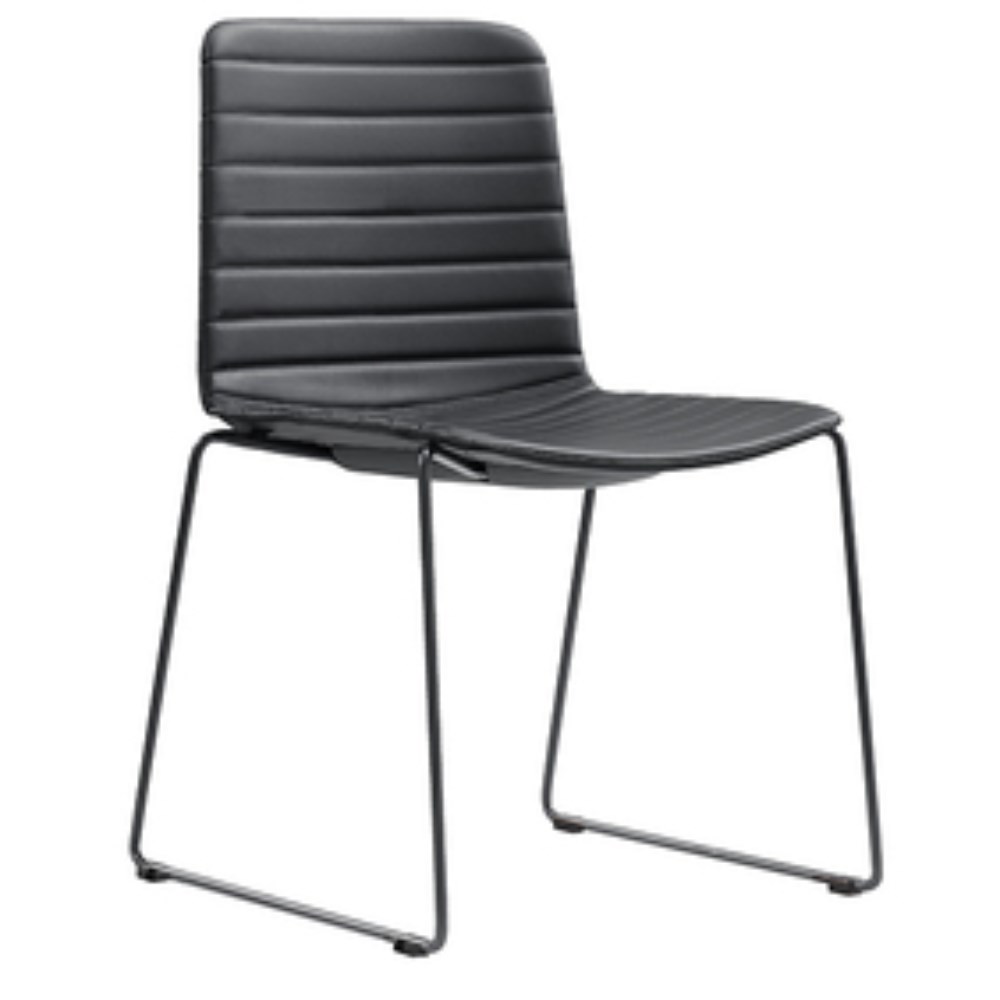 Chairs & Accessories - Mia Visitor Chair Chrome Sled Base No Arms Black ...
