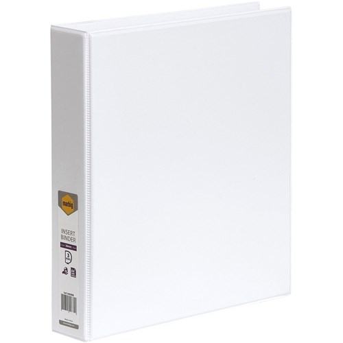 Binders & Folders - MARBIG CLEARVIEW INSERT BINDER A4 3D Ring 38MM White - Office Mart