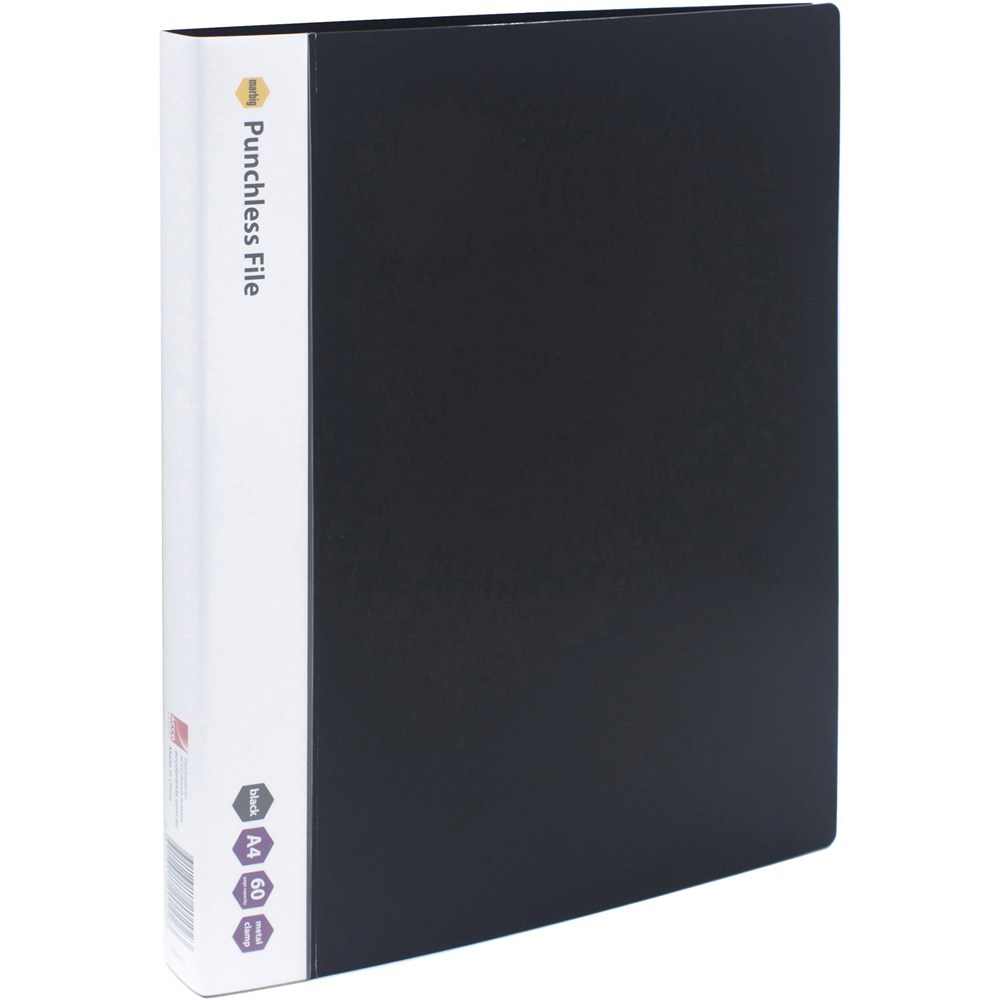 Files - MARBIG PUNCHLESS FILE A4 Black - Office Mart