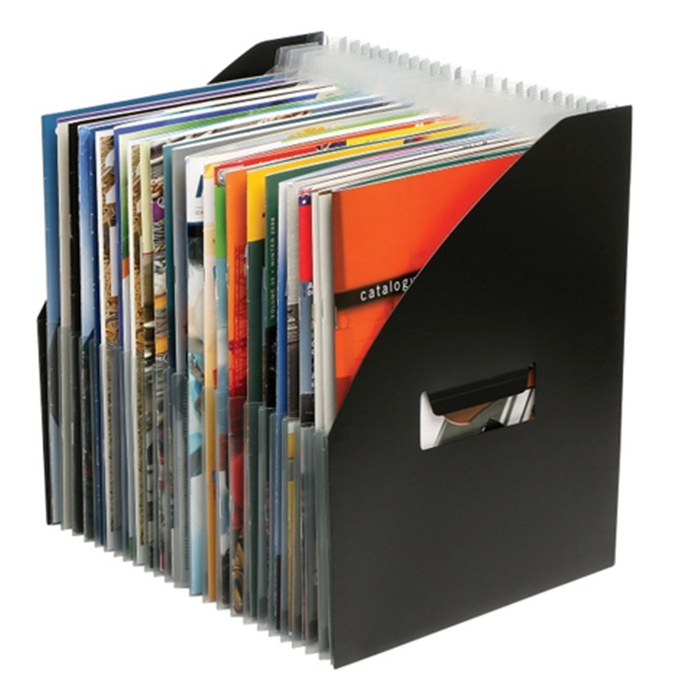 Filing & Storage - BLACK EXPANDING 25 POCKET MAGAZINE FILE - Office Mart