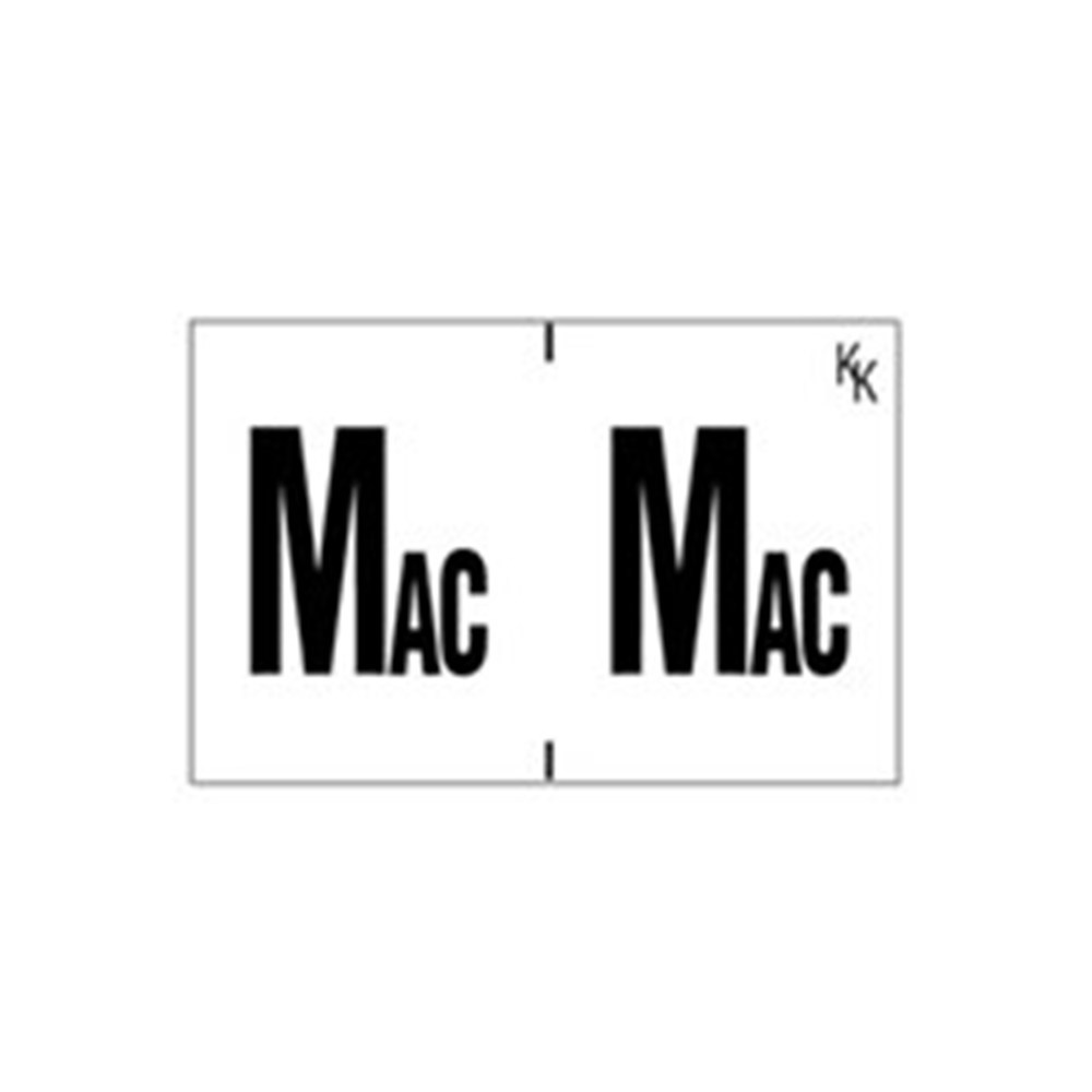 Filing & Storage - ALPHA SIDE TAB LABELS "MAC" 12MM 40 LABELS P/SHEET ...