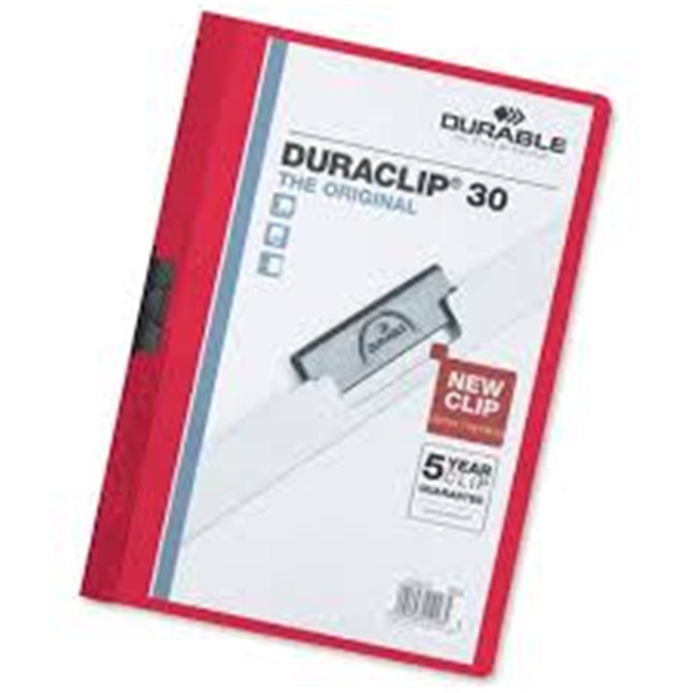 Binders & Folders - DURACLIP NO 2200 FLAT FILE 3mm Red - Office Mart